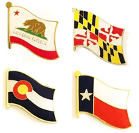 State Flag Pins | Single, Double & Map Shape | World Flag Pins