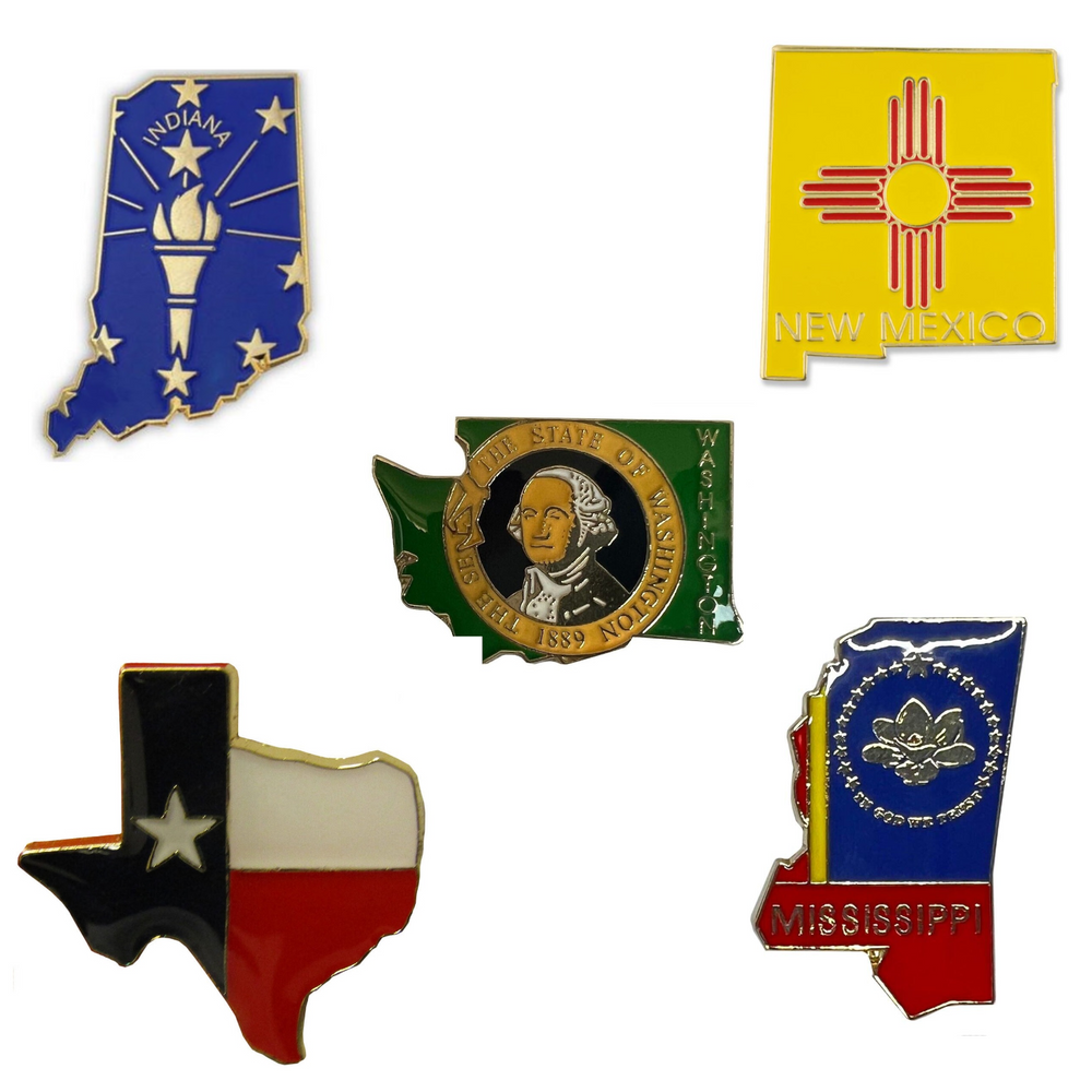 State Map Pins | New Version | World Flag Pins