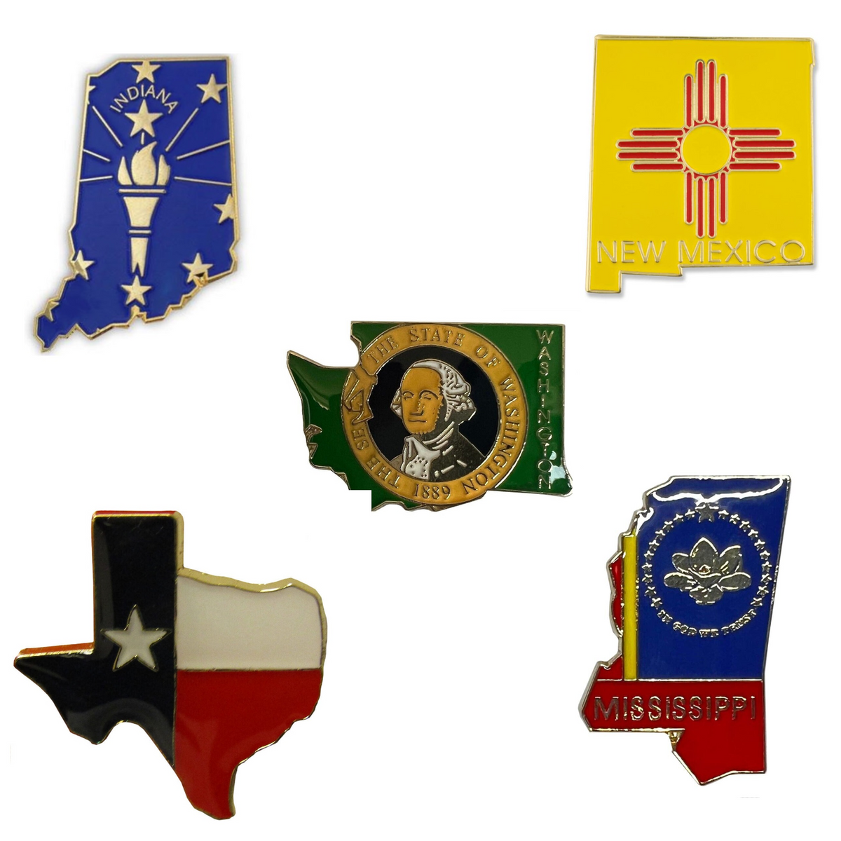 State Flag Pins | Single, Double & Map Shape | World Flag Pins