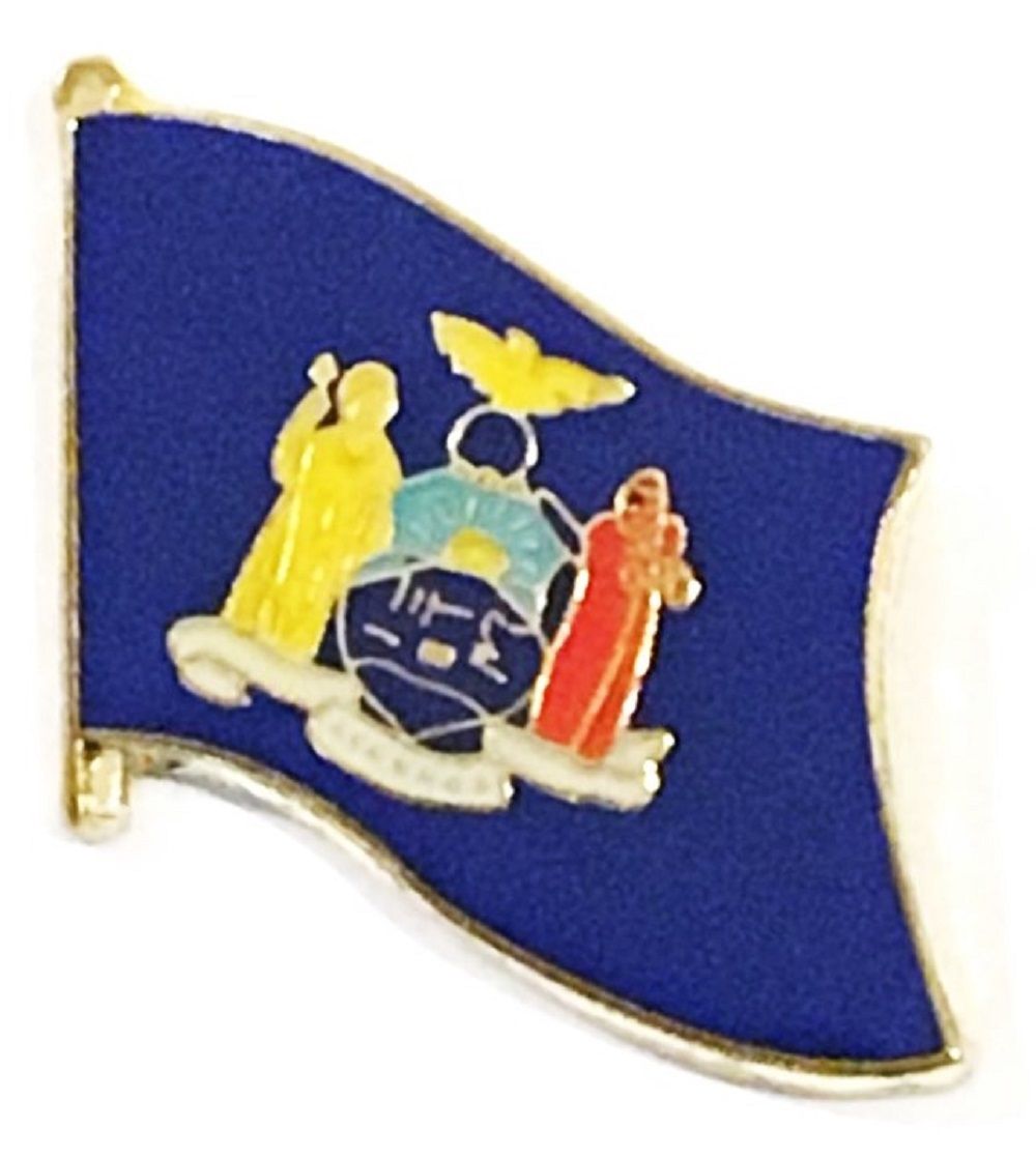 New York flag lapel pin, state single and double flag pins on sale ...