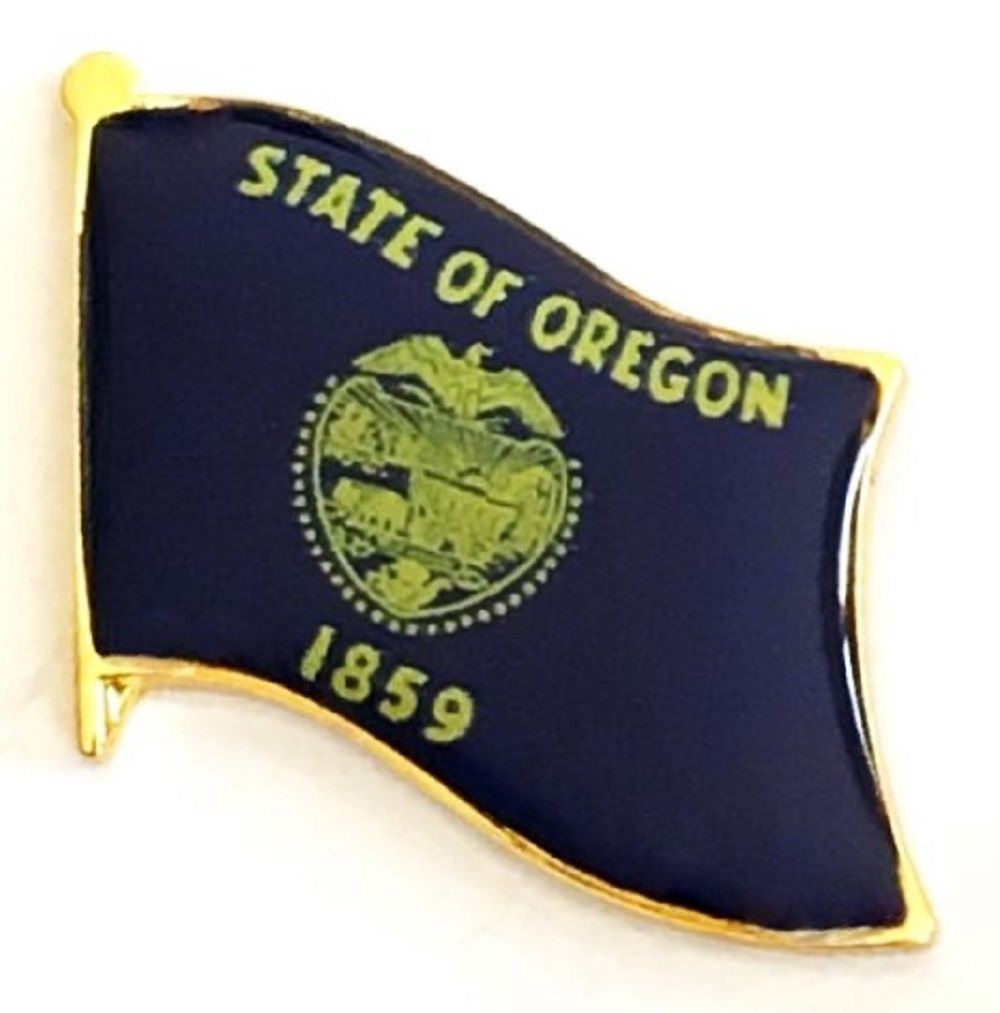 Oregon flag lapel pin, state single and double flag pins on sale| World ...